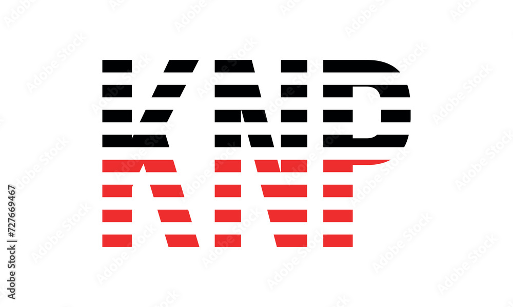 KNP three initial letter iconic line negative space minimal logo design ...