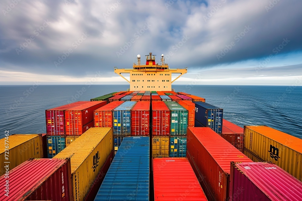 Container Loading: Freight Transport at International Port,Cargo ...