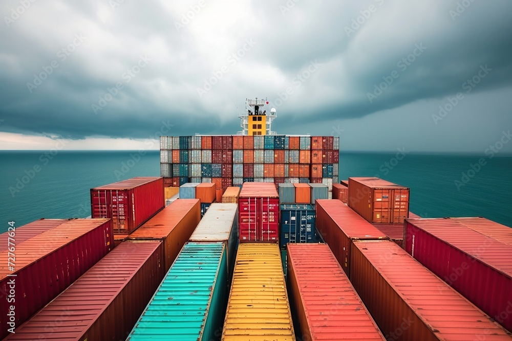 Container Loading: Freight Transport at International Port,Cargo ...