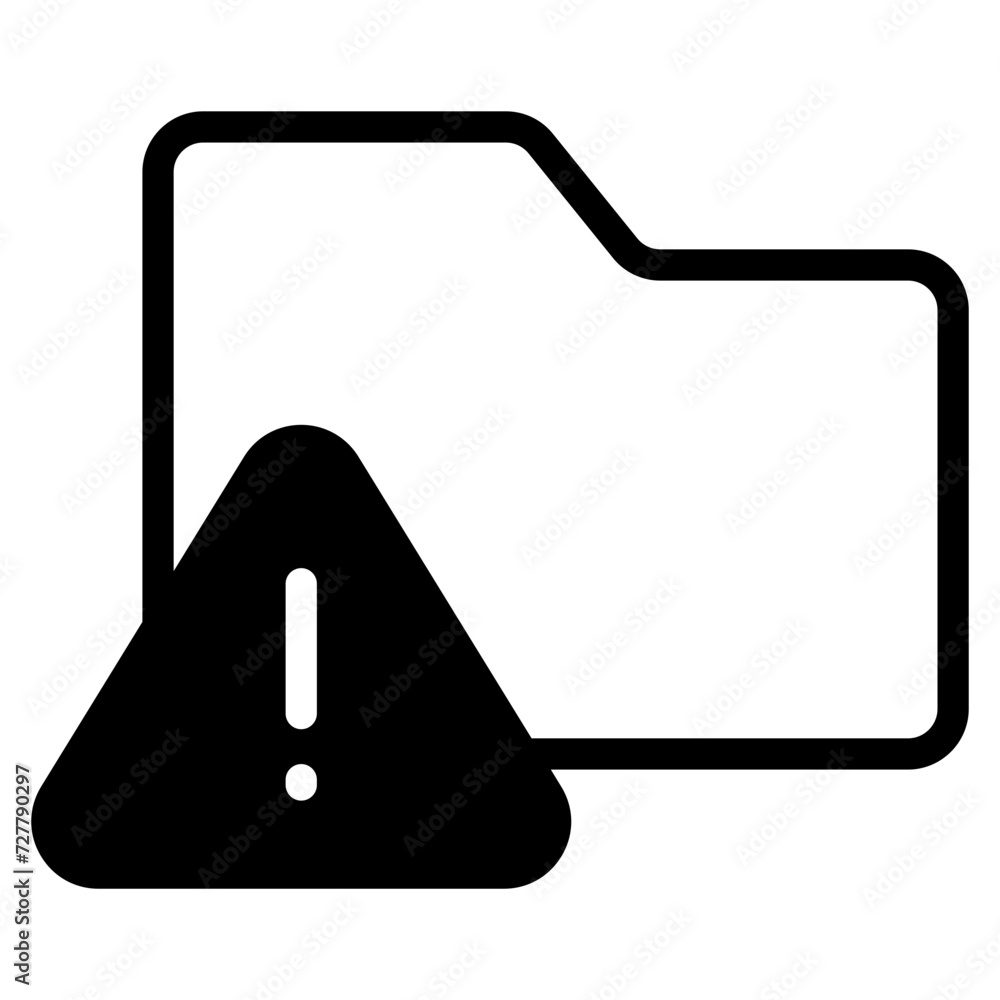 Folder error icon. Folder with exclamation mark. icon related to ...