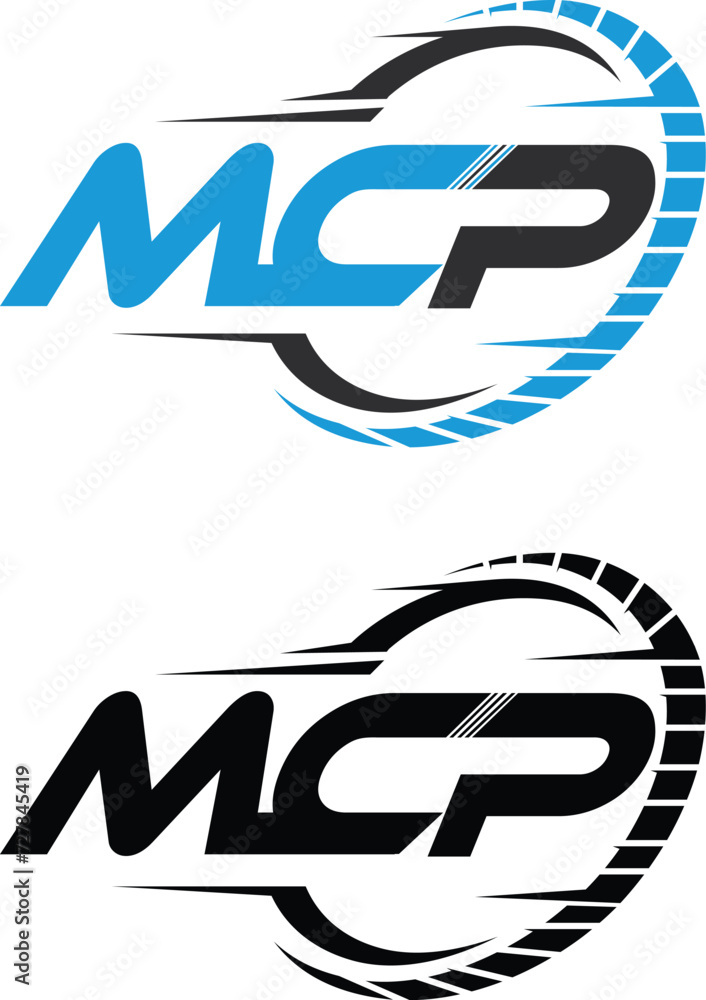 MCP letter logo design on white background. MCP creative initials ...