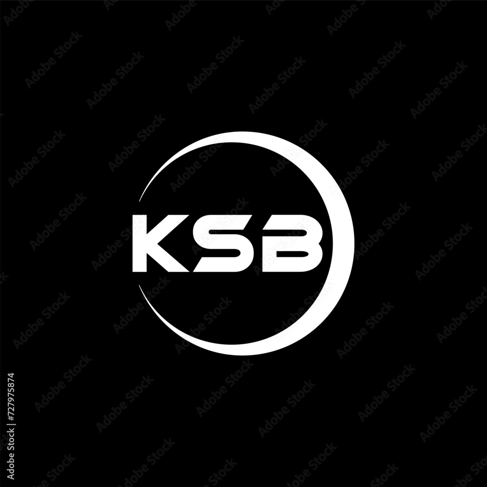 Vector de Stock KSB letter logo design with black background in ...