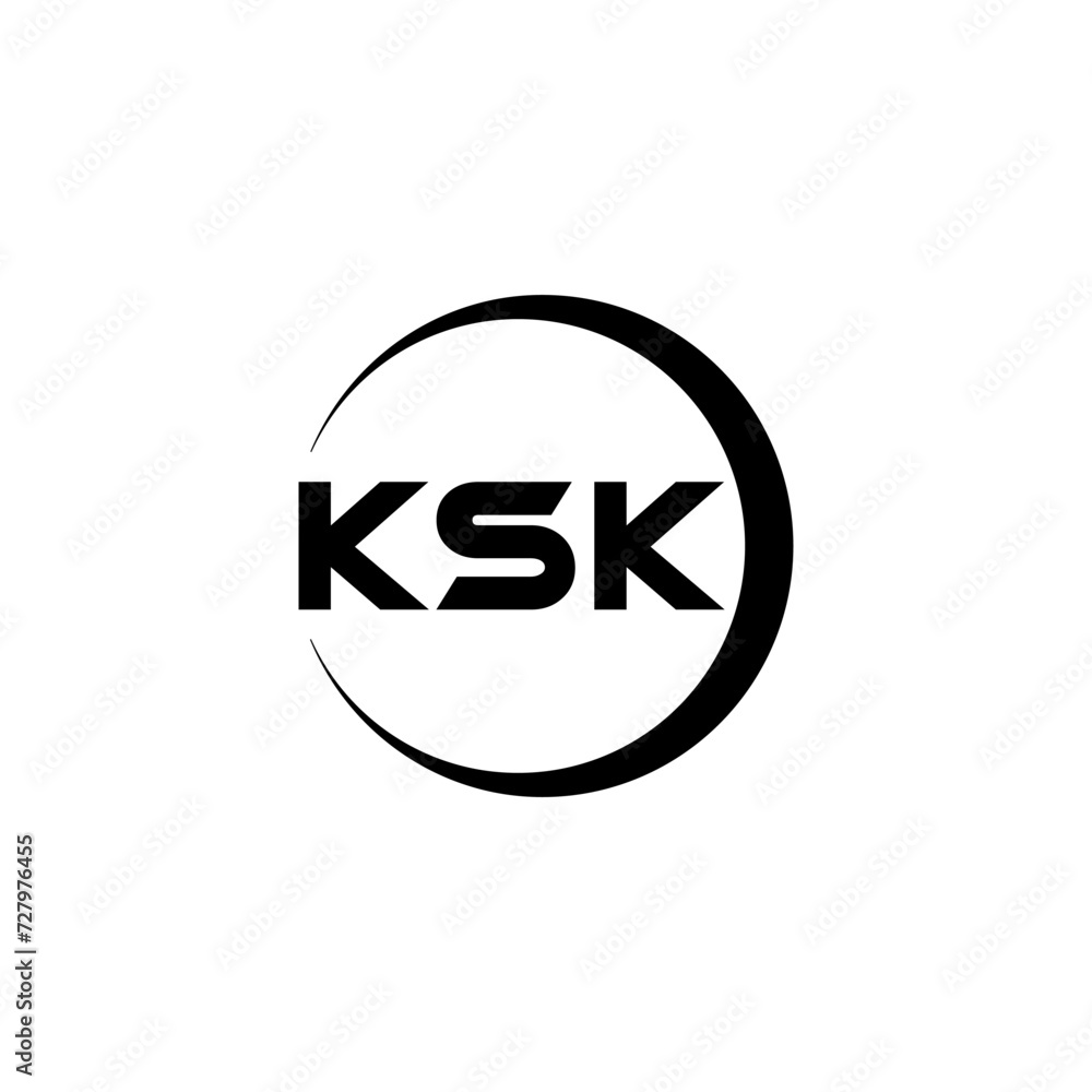 Vector de Stock KSK letter logo design with white background in ...