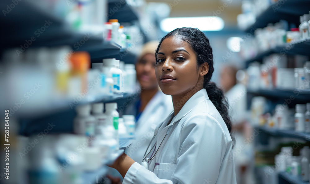 pharmacy technician team learning, non-blurry ; super detailed ; high ...