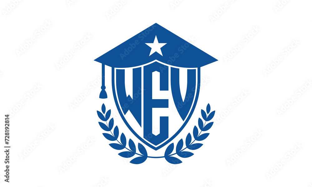 WEV three letter iconic academic logo design vector template. monogram ...