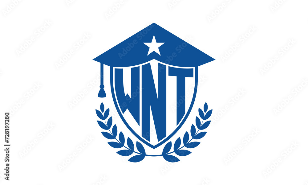 WNT three letter iconic academic logo design vector template. monogram ...