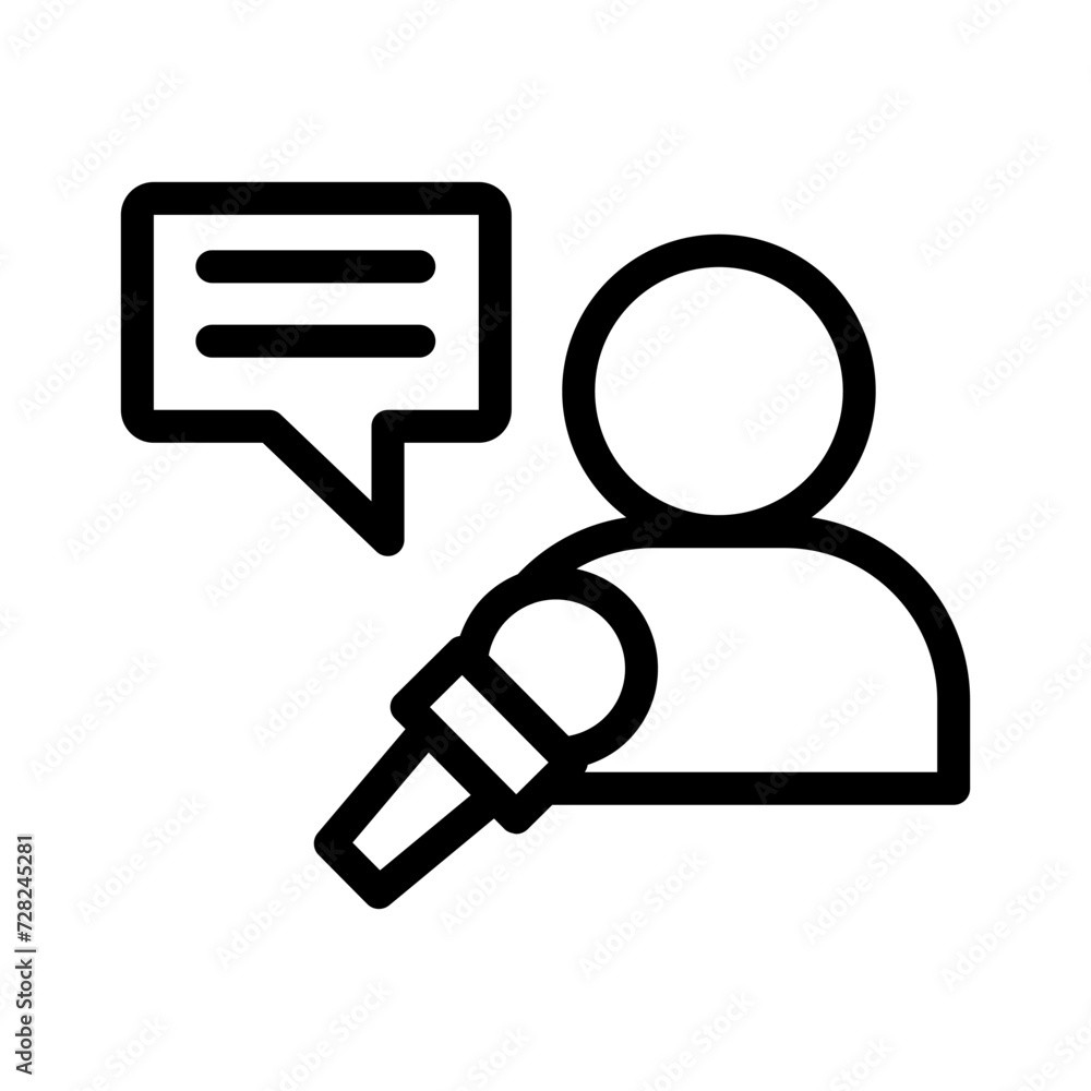 interview report line icon illustration vector graphic. Simple element ...