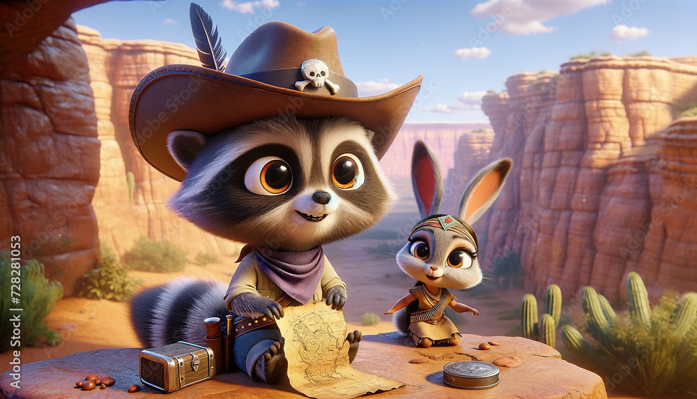 Toby the Raccoon and Luna the Rabbit: A Cowboy and Indian's Treasure ...