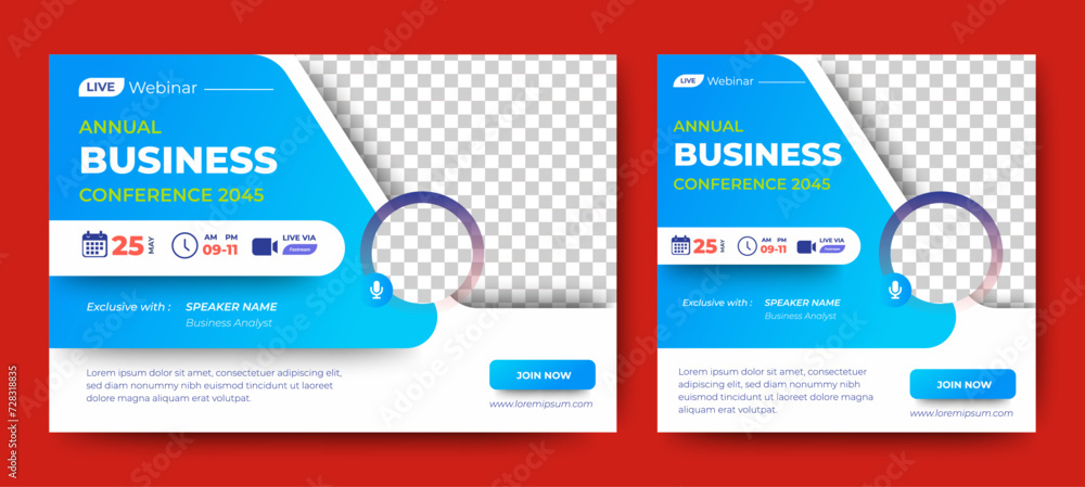 Invitation web banner to the online conference. Business webinar ...