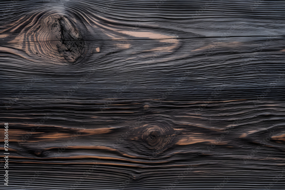 Texture of black and dark brown old wood. Charred and burnt old Board ...