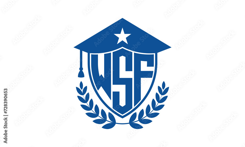 WSF three letter iconic academic logo design vector template. monogram ...