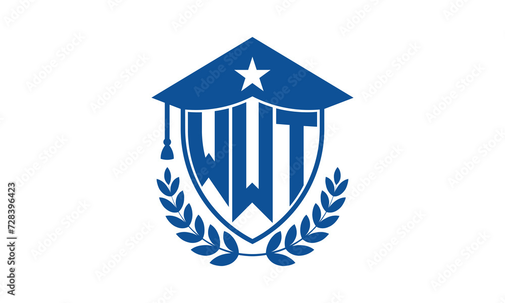 WWT three letter iconic academic logo design vector template. monogram ...