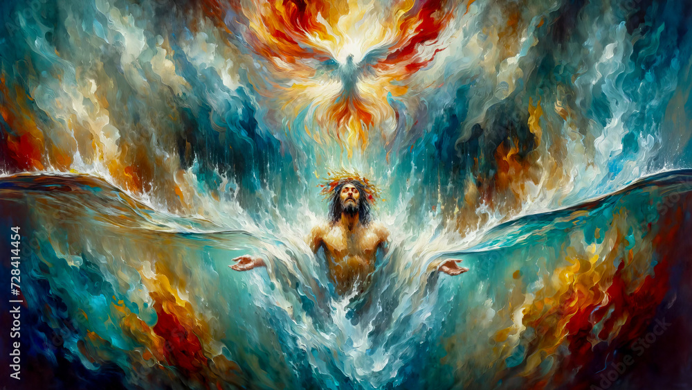 Divine Immersion: Jesus' Baptismal Fire and the Holy Spirit Descending ...
