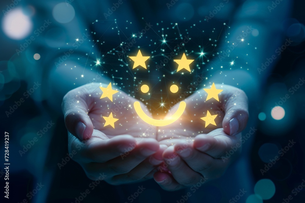 Stock-Illustration „Blessed emoticon verbal expression star ratings ...