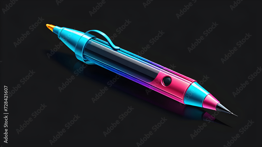 pen 3d icon clipart isolated on a black background Stock Illustration ...