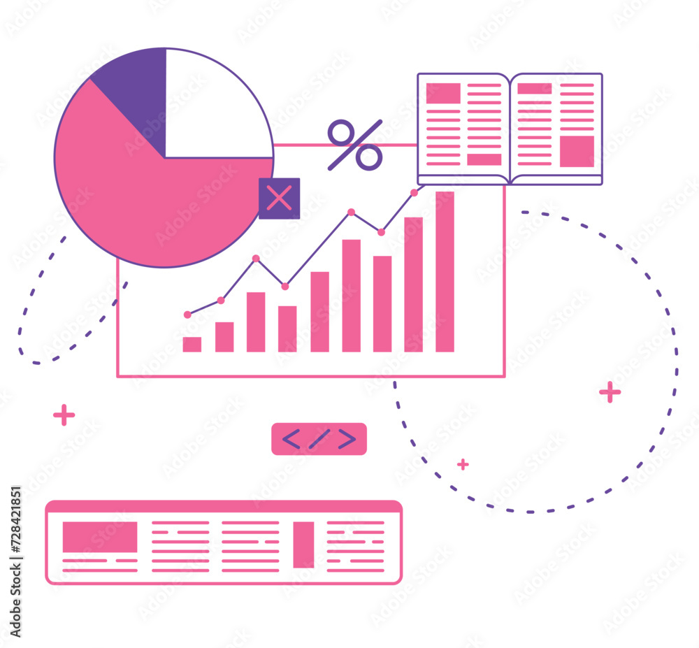 Graph, table, chart information and data Stock Vector | Adobe Stock
