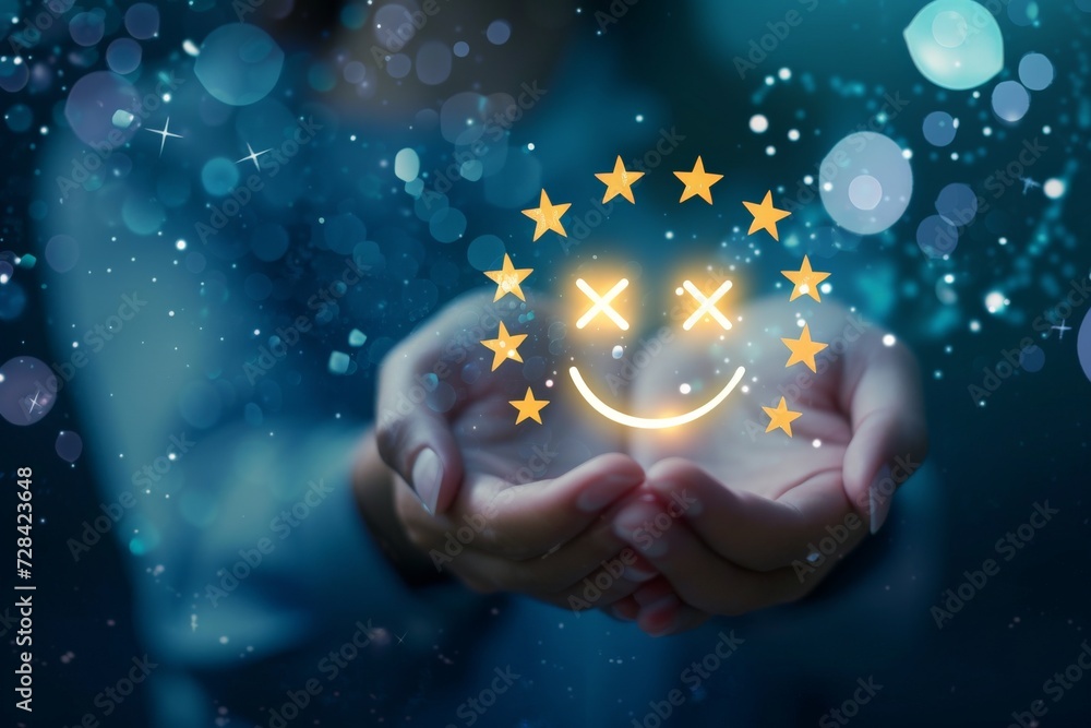 Ilustración de Stock Blessed emoticon verbal expression star ratings ...