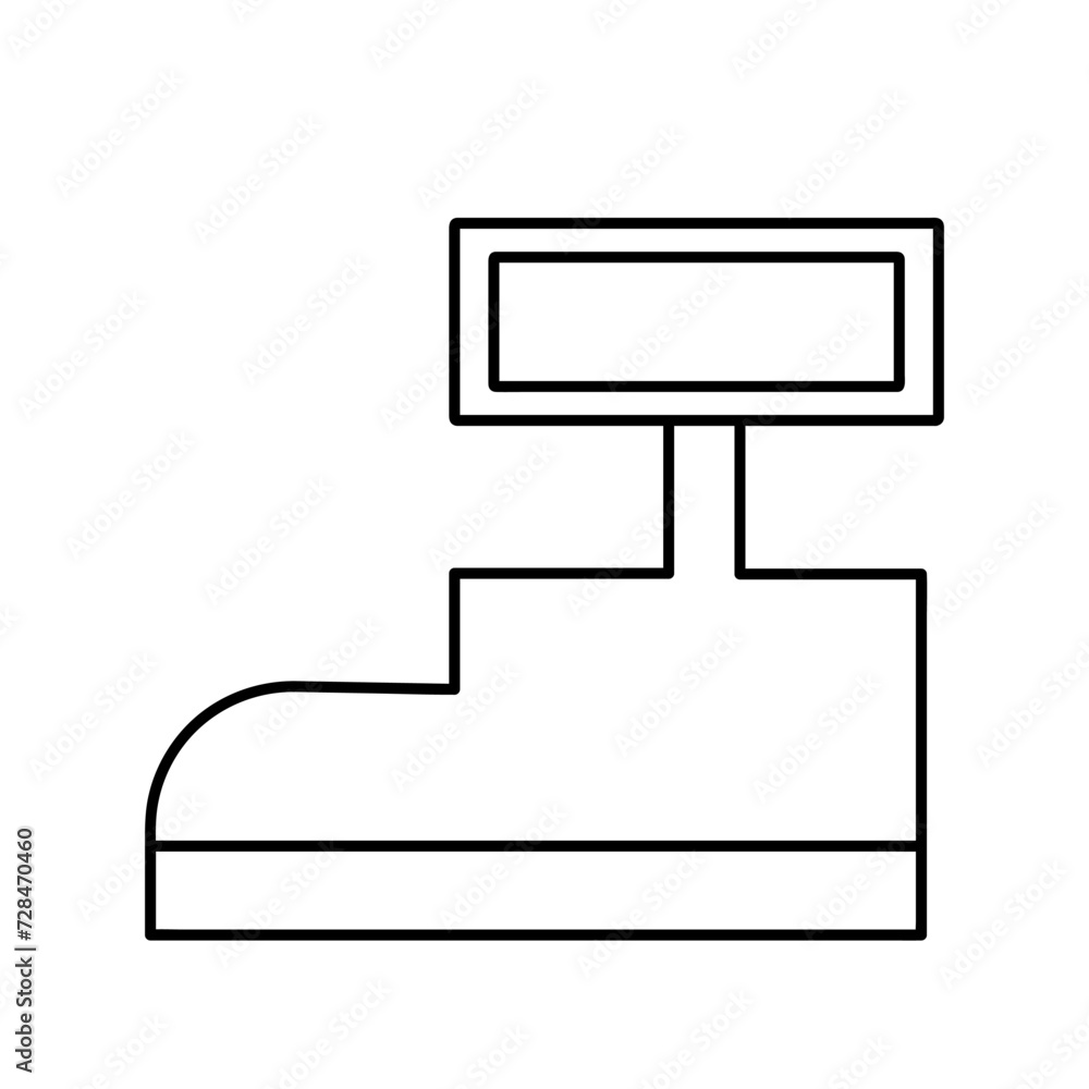 Cashier. Coloring page, icon, black and white vector illustration ...