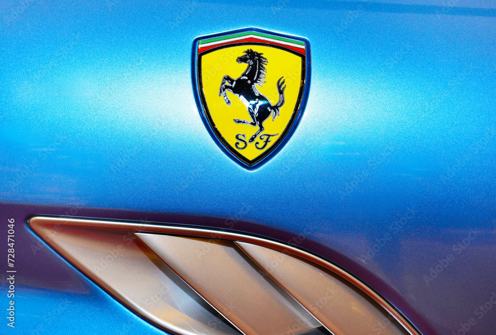 Bangkok,Thailand - JUNE1, 2016 : Logo of ferrari on the sport car ...