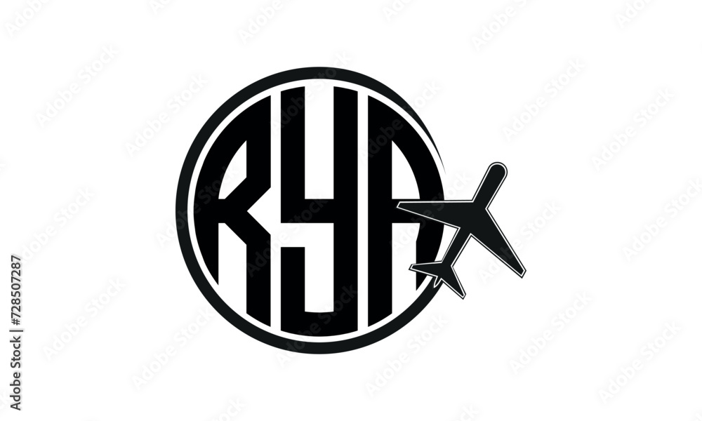 RYA three initial letter circle tour & travel agency logo design vector ...