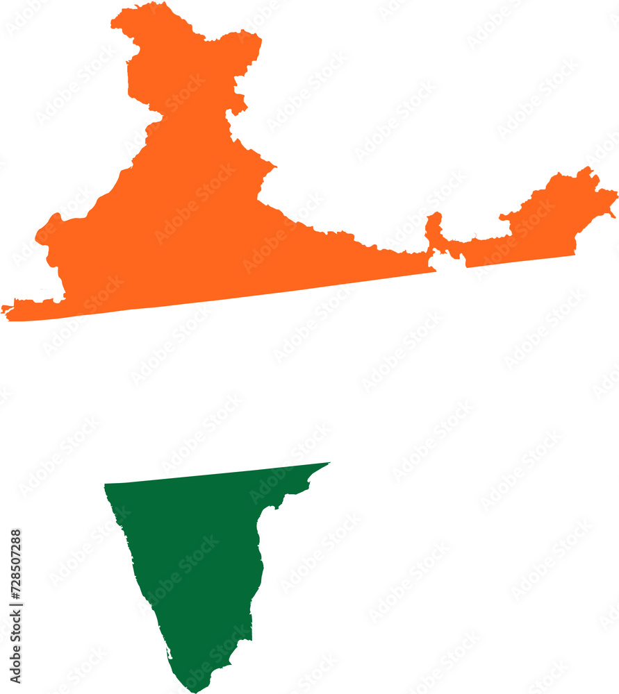 Ilustración de Stock Map of India In India (Bharat) Flag Color ...