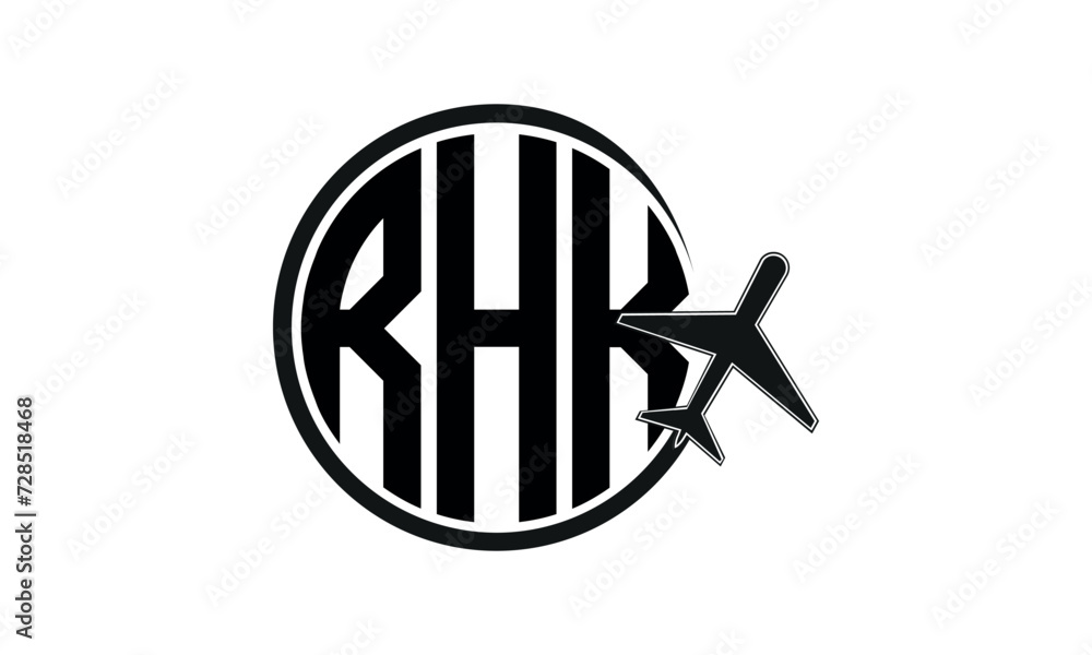 RHK three initial letter circle tour & travel agency logo design vector ...