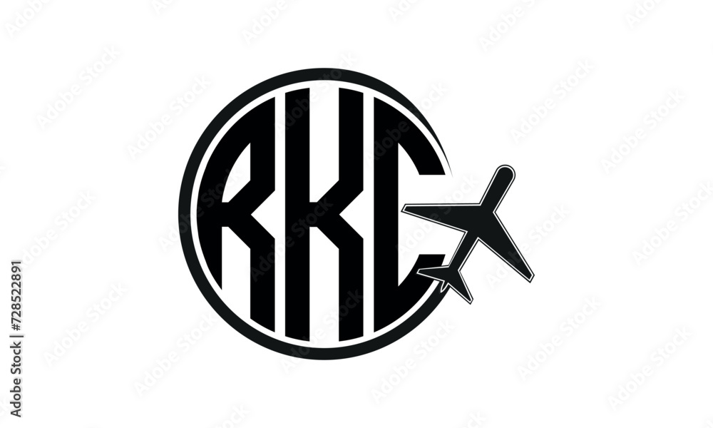 RKC three initial letter circle tour & travel agency logo design vector ...