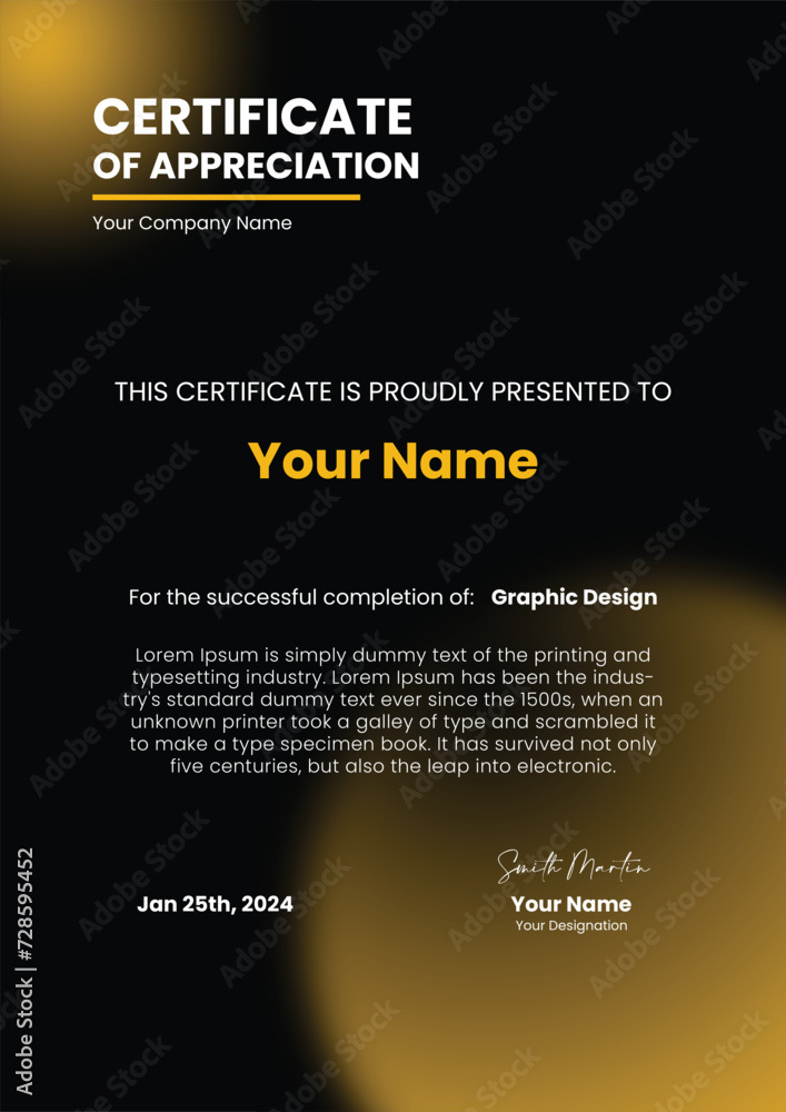 Abstract Certificate of Appreciation, Acknowledgment of Excellence, Employee of the Month ...