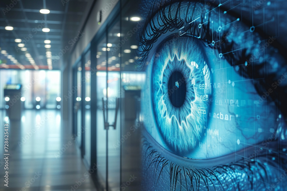 Secure your office entrance with concept of an advanced Eye Print Scan ...