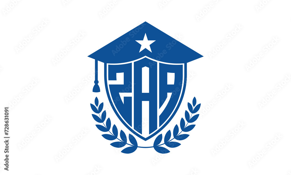 ZAA three letter iconic academic logo design vector template. monogram ...