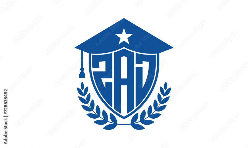 ZAD three letter iconic academic logo design vector template. monogram ...