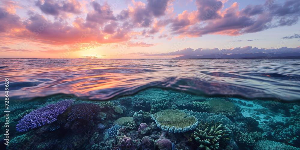 Great Barrier Reef on the coast of Queensland, Australia seascape ...