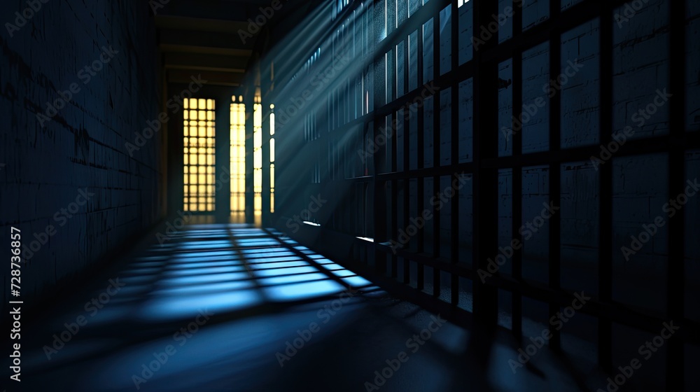 essence of confinement with a dark background, showcasing the stark ...