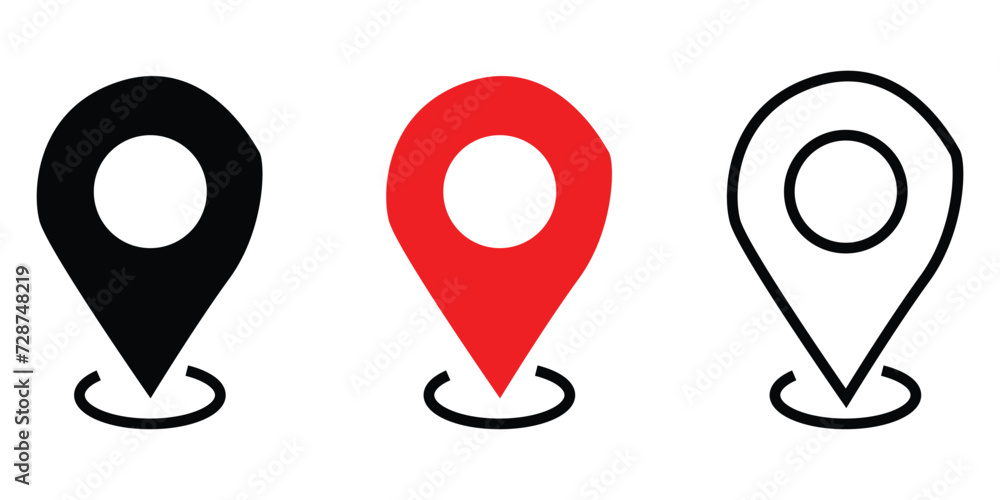 location icon vector. Set location pointer isolated on white background ...