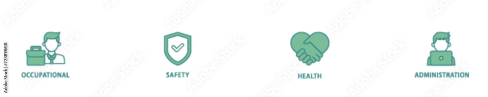 OSHA icon set flow process illustrationwhich consists of worker ...