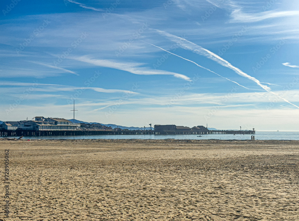 Santa Barbara, CA, USA - January 28, 2024: Stearns Wharf pier with ...