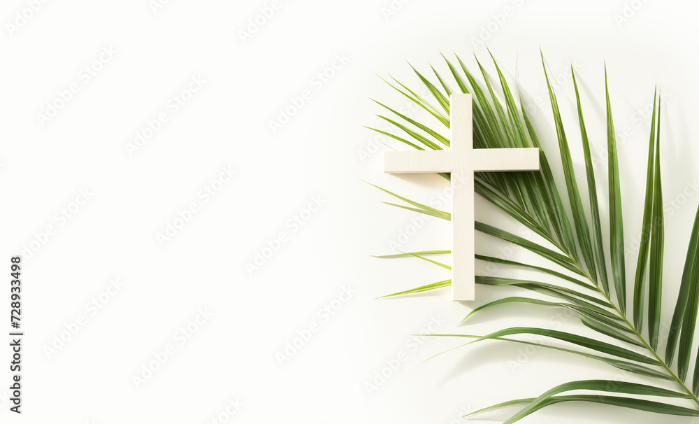 Palm Sunday Symbolism: Christian Cross and Palm Leaf Merge in Religious ...