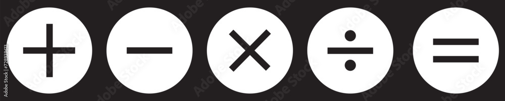 mathematical icon. math calculations addition, division, subtraction ...