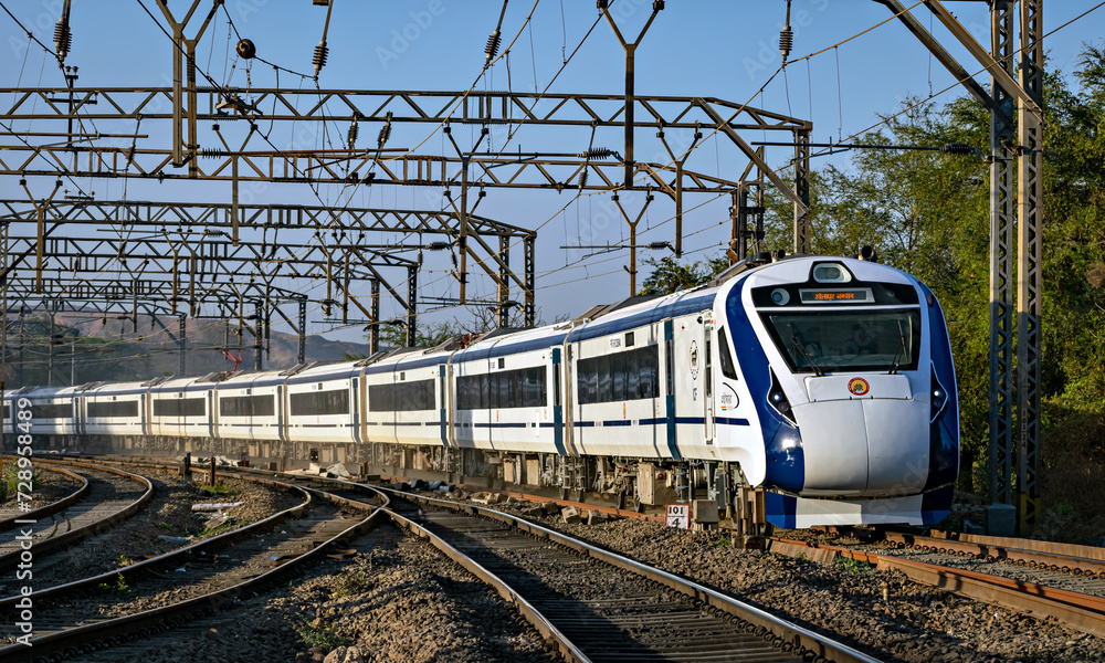 India's first indigenous development semi high speed Vande Bharat express , also known as train ...