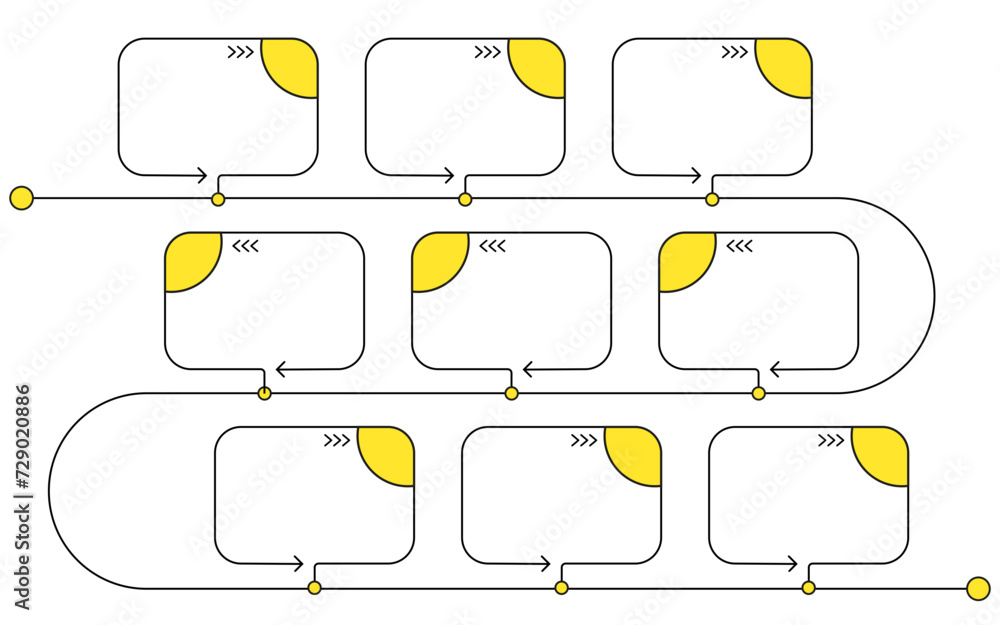 Infographic design template. Timeline concept with 9 options or steps ...