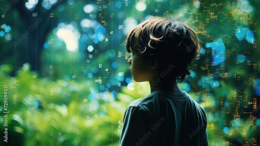 Technology versus nature, the impact of the digital age on children. Contrast between the ...