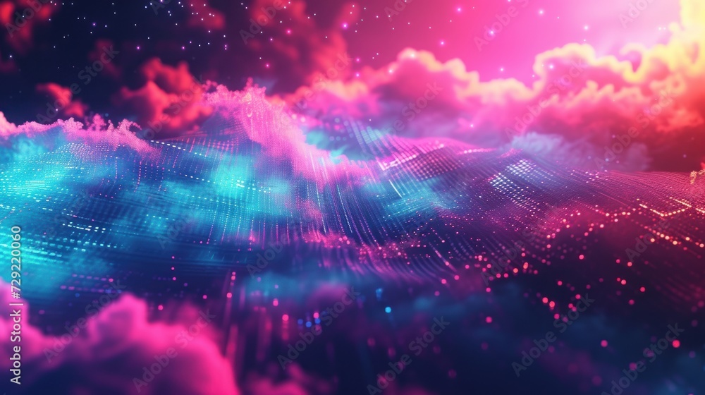 Retro 90s Vaporwave Holographic Background with Pixel Art, Retro Gaming ...