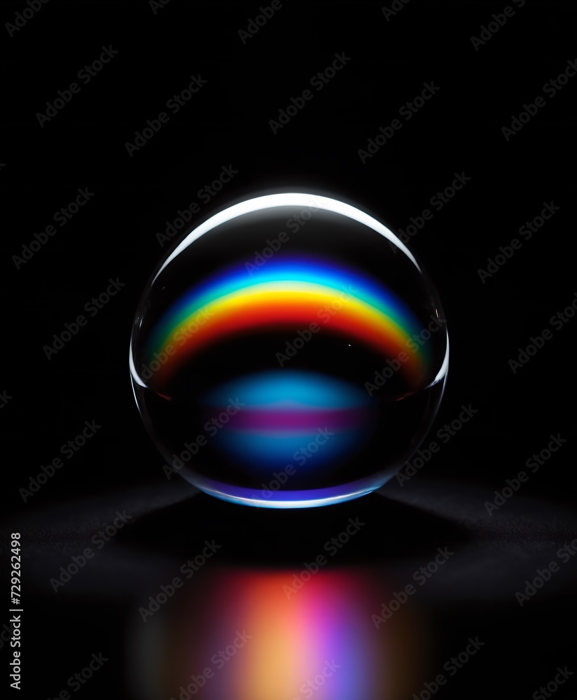Rainbow being bent by a spherical glass object physics and optics ...