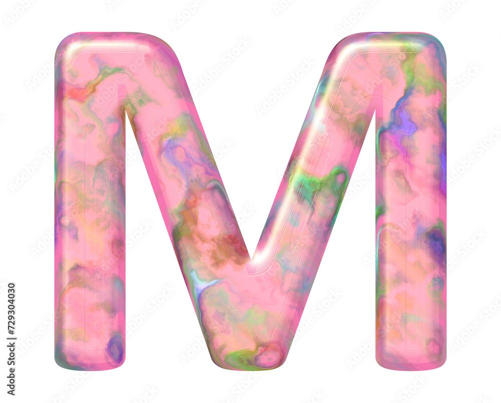 Letter M of the alphabet in pearl pink color on transparent png ...