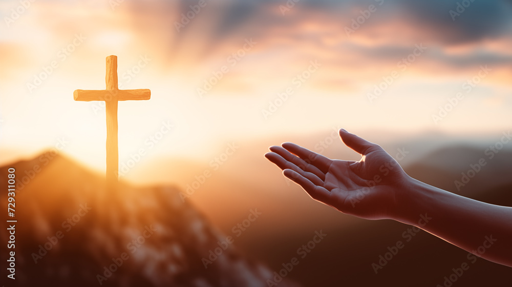 Hand reaching for God in redemption and salvation concept Stock Photo ...