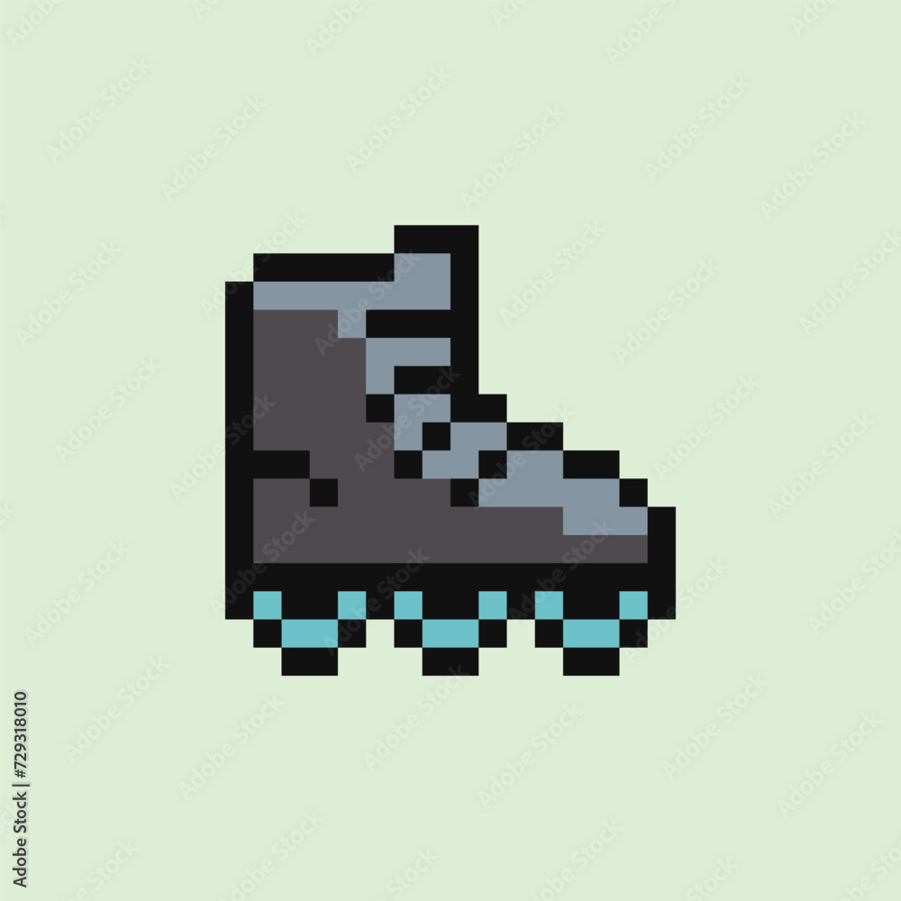 Roller skate pixel art icon, emoji. Design for stickers, shoe store ...