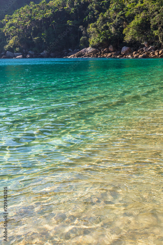 Praia dos Meros, one of the most beautiful beaches in Brazil, during a beautiful day of sunshine ...