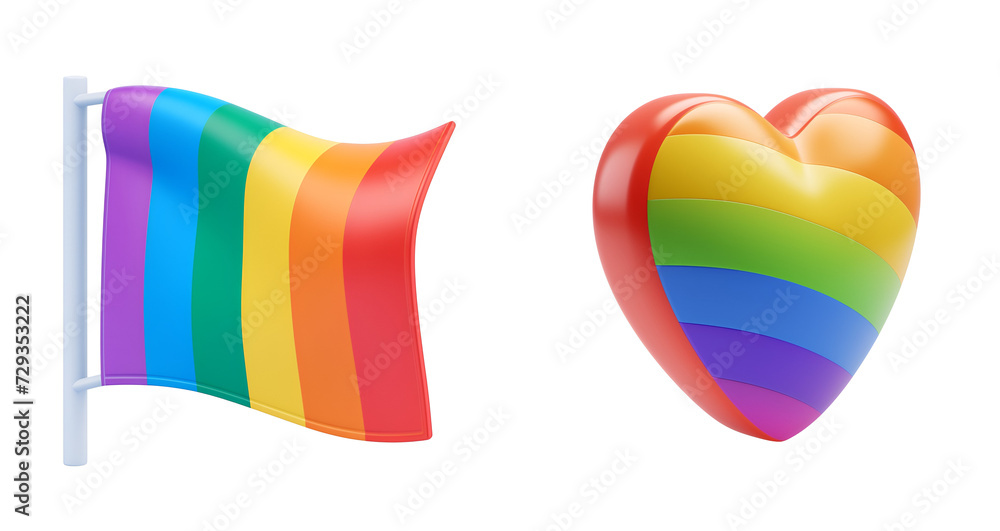 Compilation of LGBT pride emblems, highlighting rainbow hearts and the ...