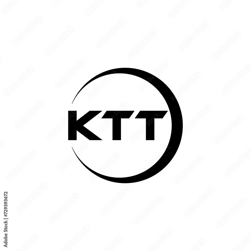 KTT letter logo design with white background in illustrator, cube logo ...