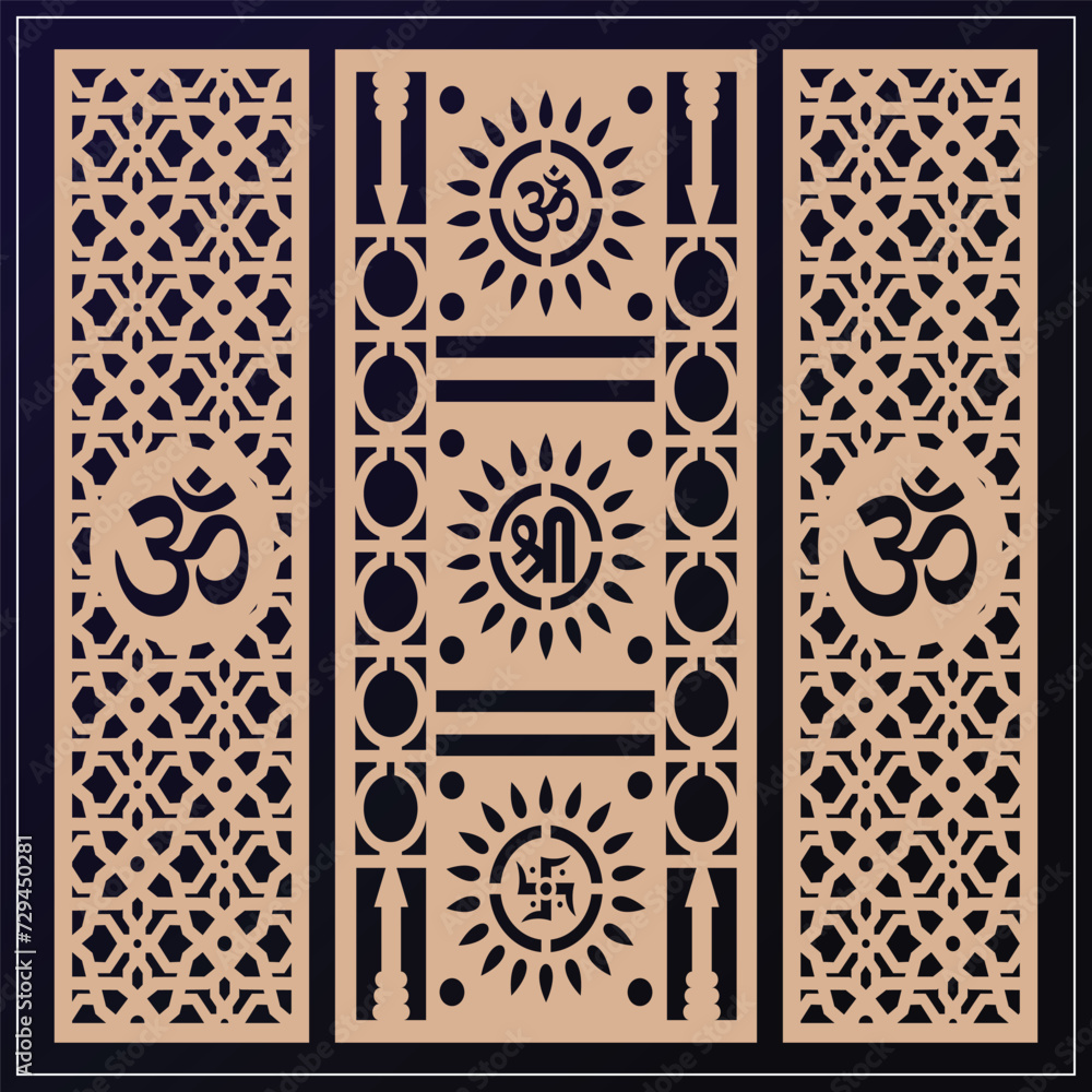 Om Jali design used for temples, Mandir. Om acrylic jali, corian jali ...